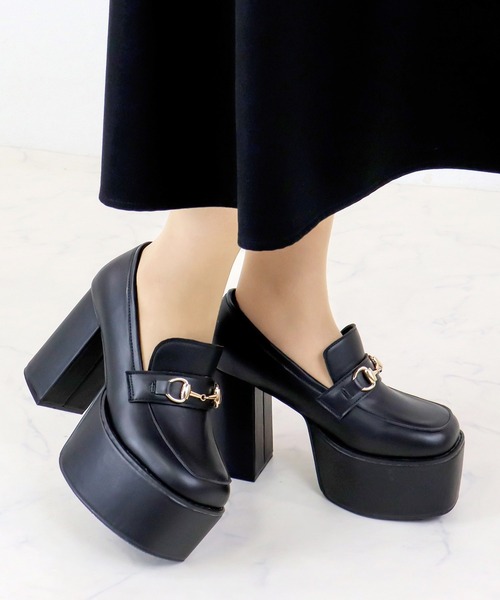 LOVEHUNTER ローファー Love Hunter /厚底チャンキーヒールスクエアトゥローファー ビットローファー (1634)(1635) レディース : ZOZOTOWN Yahoo ...