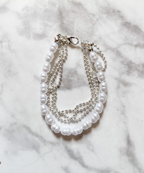 yu-ka ブレスレット YU-KA:パール×シルバーチェーンブレスレット Perl x silver chain bracelet レディース : ZOZOTOWN Yahoo!店 - 通販 ...