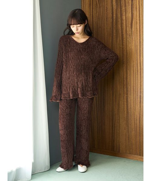 gelato pique（ジェラートピケ） パジャマ ルームウェア フェザー柄