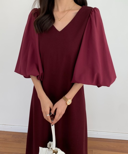 ECLIN（エクラン） ドルマンスリーブワンピース L ワインレッド レディース : ZOZOTOWN Yahoo!店 - 通販 - Yahoo!ショッピング