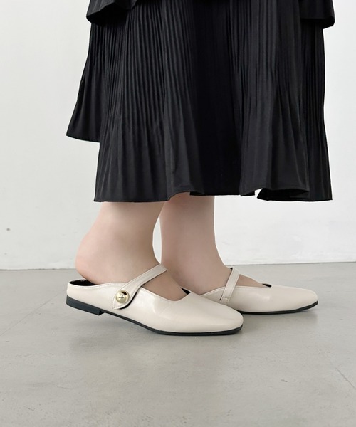 CLEA パンプス レトロストラップフラットミュール : ZOZOTOWN Yahoo!店 - 通販 - Yahoo!ショッピング