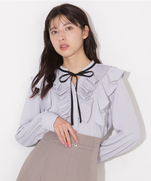 JILL by STUART ブラウス シャツ プリーツフリルリボンタイブラウス レディース : ZOZOTOWN Yahoo!店 - 通販 - Yahoo!ショッピング