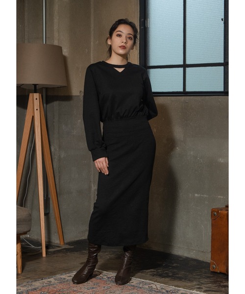 Yahoo!オークション - 「Adoon plain」 長袖ワンピース MEDIUM ダーク...