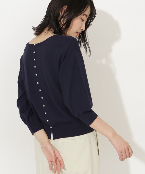 NATURAL BEAUTY BASIC 「NATURAL BASIC」 7分袖ニット MEDIUM ネイビー レディース : ZOZOTOWN Yahoo!店 - 通販 - Yahoo!ショッピング