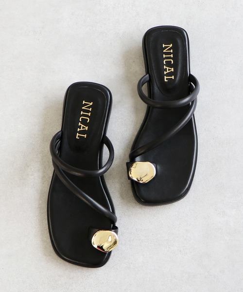 NICAL サンダル 「本革」「NICAL」ゴールドパーツトングサンダル/44213 レディース : ZOZOTOWN Yahoo!店 - 通販 - Yahoo!ショッピング