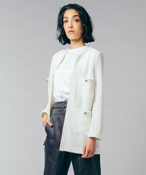 Sov. 「Sov.」 ノーカラージャケット 36 ホワイト レディース : ZOZOTOWN Yahoo!店 - 通販 - Yahoo!ショッピング