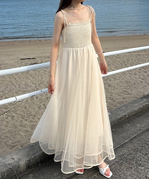 Yahoo!オークション - 「JUNOAH」 キャミソールワンピース MEDIUM チャ...