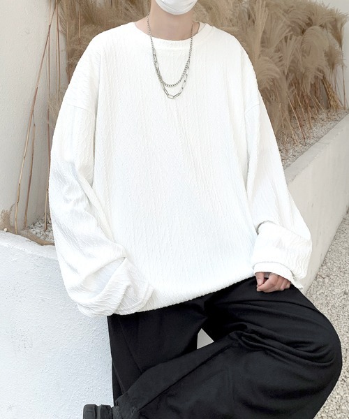 tシャツ 「FVLMEN」cable emboss longsleeve tee/ケーブル エンボス ロングスリーブ T メンズ レディース ...