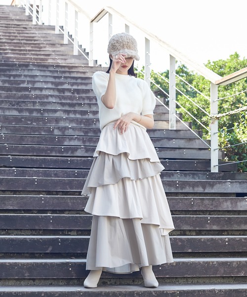 Yahoo!オークション - 「qumerry.」 フリルスカート MEDIUM ブラック ...