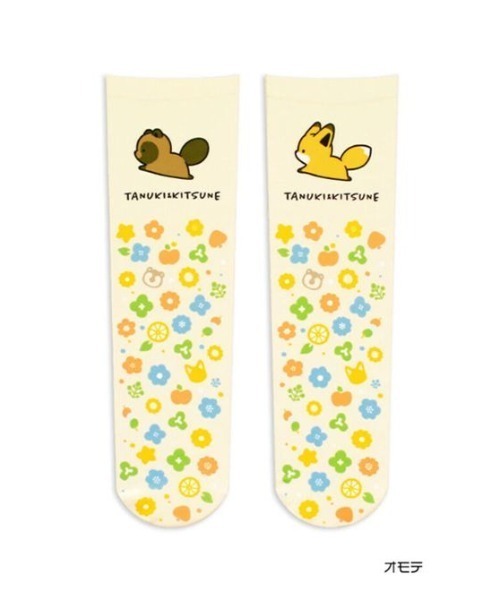 靴下 タヌキとキツネ プリントソックス いっしょにおさんぽ CLMK レディース メンズ : ZOZOTOWN Yahoo!店 - 通販 ...