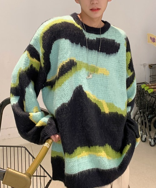 Yahoo!オークション - 「MGV」 長袖ニット MEDIUM グリーン メンズ