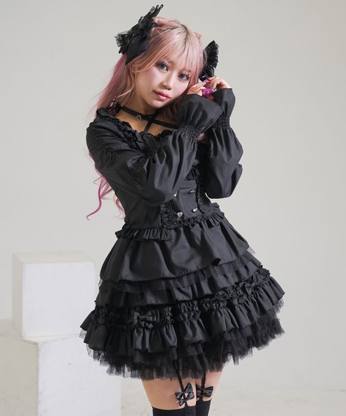 Yahoo!オークション - 「Diable baiser」 フリルスカート MEDIUM ブラ...