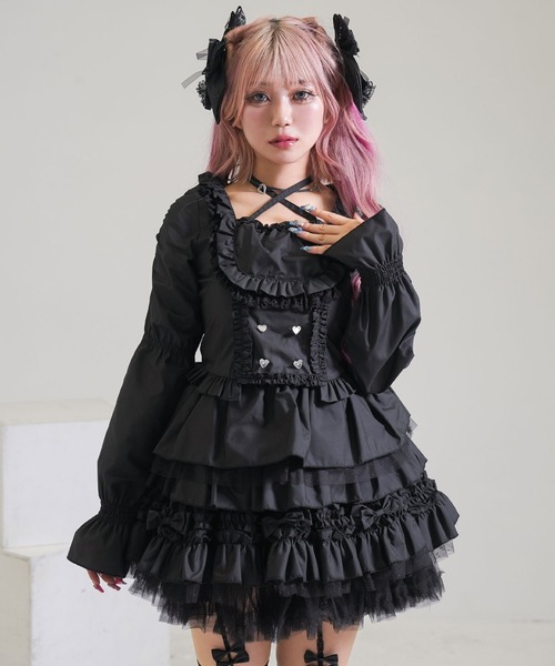 Yahoo!オークション - 「Diable baiser」 フリルスカート MEDIUM ブラ...