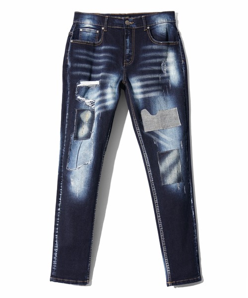 SOMEDIFF ジーンズ 「SOMEDIFF」リペア加工テーパードデニムパンツ メンズ : ZOZOTOWN Yahoo!店 - 通販 ...