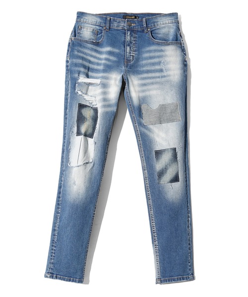 SOMEDIFF ジーンズ 「SOMEDIFF」リペア加工テーパードデニムパンツ メンズ : ZOZOTOWN Yahoo!店 - 通販 ...