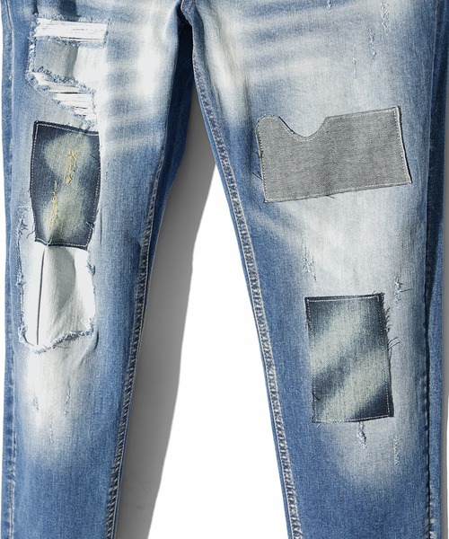 SOMEDIFF ジーンズ 「SOMEDIFF」リペア加工テーパードデニムパンツ メンズ : ZOZOTOWN Yahoo!店 - 通販 ...