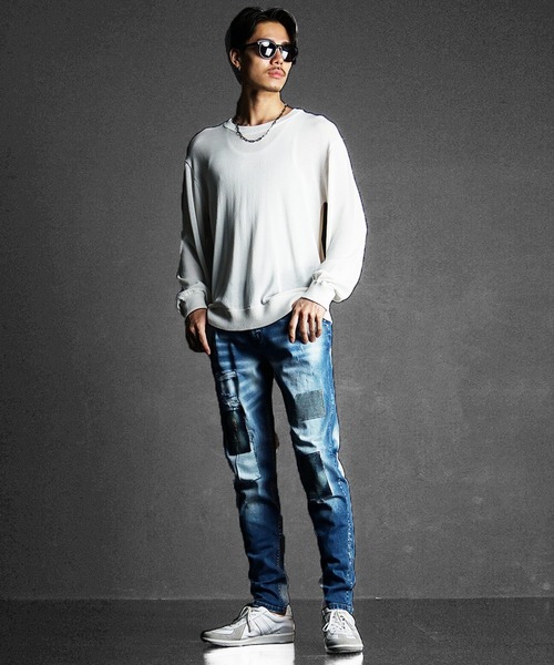 SOMEDIFF ジーンズ 「SOMEDIFF」リペア加工テーパードデニムパンツ メンズ : ZOZOTOWN Yahoo!店 - 通販 ...