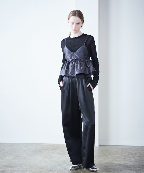 Marilyn Moon スラックス パンツ 「SOI- MeME」サテンリュクスパンツ レディース : ZOZOTOWN Yahoo!店 - 通販 - Yahoo!ショッピング