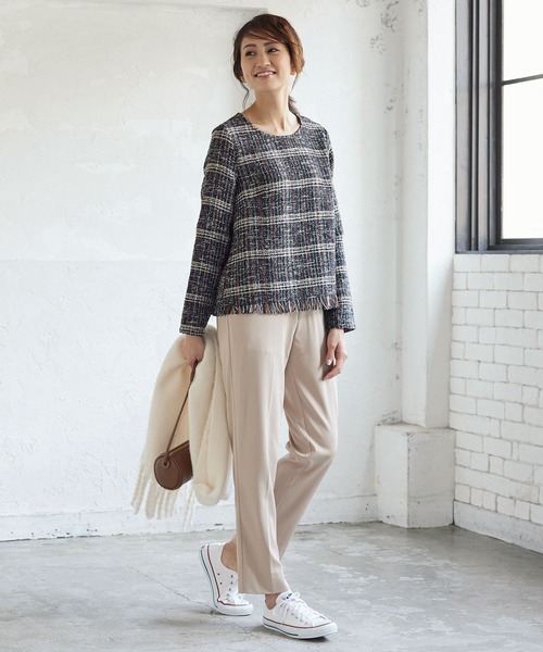 KOBE LETTUCE（神戸レタス） ブラウス シャツ フリンジツイード