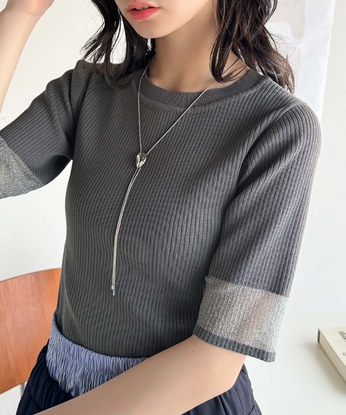 classicalelf 「classicalelf」 7分袖ニット X-LARGE チャコール レディース : ZOZOTOWN Yahoo!店 - 通販 - Yahoo!ショッピング