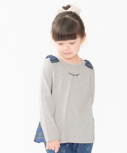 moujonjon tシャツ チェック切替長袖Tシャツ キッズ 子供服 女の子 : ZOZOTOWN Yahoo!店 - 通販 - Yahoo!ショッピング