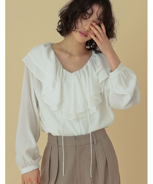 Re:EDIT シャツ ブラウス 「2025SS COLLECTION」ドライタッチコットンブレンド2WAYフリルブラウス レディース : ZOZOTOWN Yahoo!店 - 通販 ...