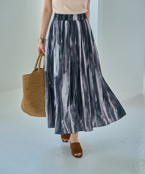 STYLE DELI スカート 水彩ストライプ柄フェードアウトプリーツスカート : ZOZOTOWN Yahoo!店 - 通販 - Yahoo!ショッピング