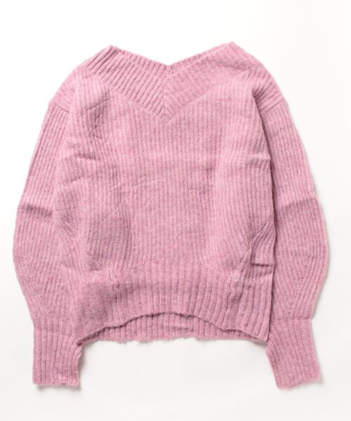 Yahoo!オークション - 「VIS」 Vネックニット FREE ピンク レディース