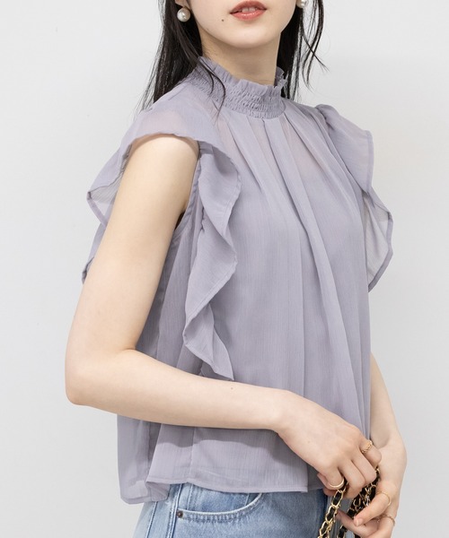 pumpkin port ブラウス シャツ プチハイネック フリル袖 レディース : ZOZOTOWN Yahoo!店 - 通販 ...