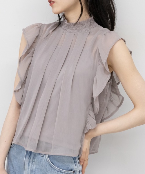 pumpkin port ブラウス シャツ プチハイネック フリル袖 レディース : ZOZOTOWN Yahoo!店 - 通販 ...