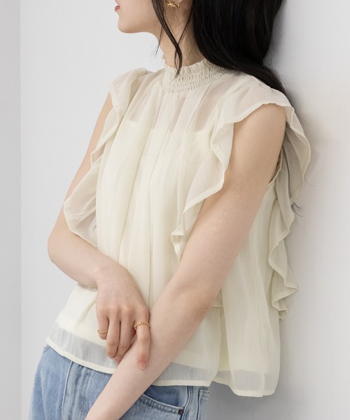 pumpkin port ブラウス シャツ プチハイネック フリル袖 レディース : ZOZOTOWN Yahoo!店 - 通販 ...