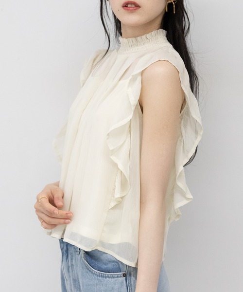 pumpkin port ブラウス シャツ プチハイネック フリル袖 レディース : ZOZOTOWN Yahoo!店 - 通販 ...