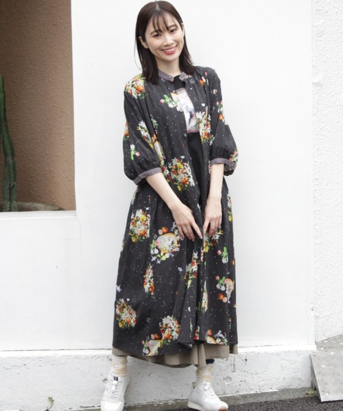 SUPER HAKKA ワンピース SUPER HAKKA×庄島歩音「Plants」／「From the story」プリントワンピース（前開き） レディース : ZOZOTOWN Yahoo ...