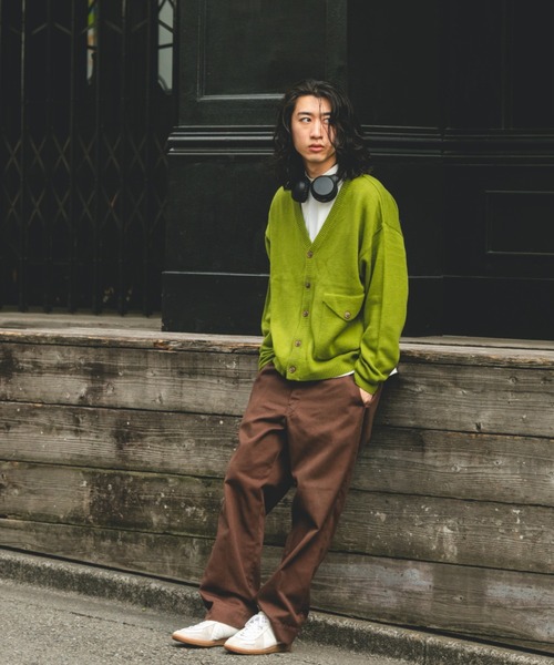 Yahoo!オークション - 「BROKEN BASE」 ニットカーディガン MEDIUM グ...