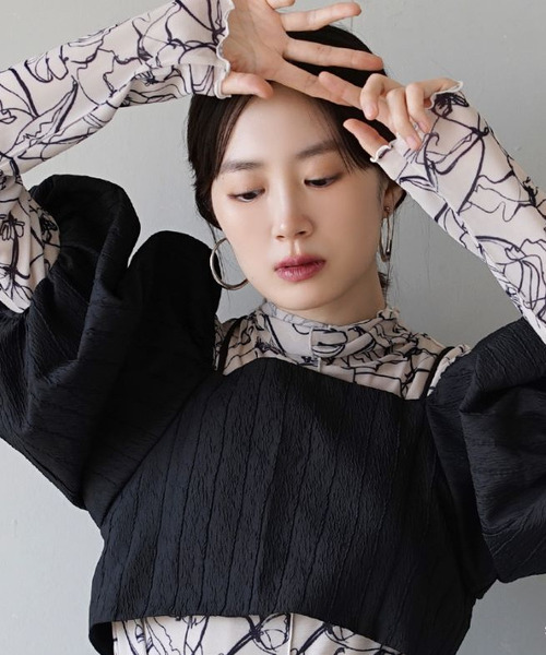 e-zakkamania stores tシャツ Tシャツ フラワーニュアンスライン シアーメロウプルオーバー レディース : ZOZOTOWN Yahoo!店 - 通販 - Yahoo!ショッピング