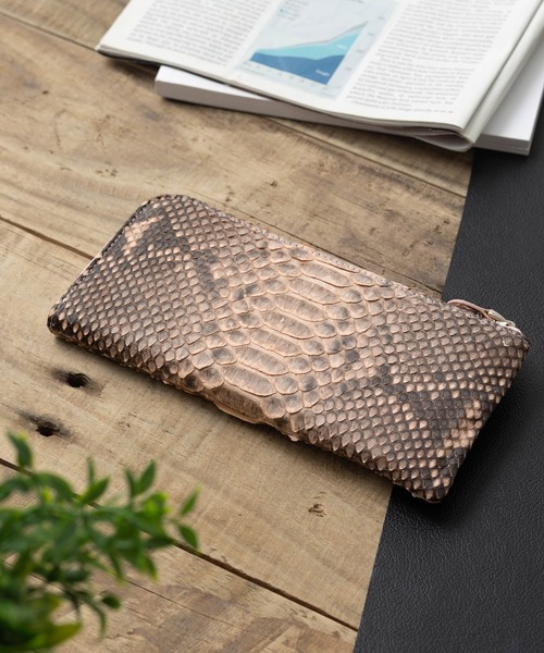 Maturi マトゥーリ ダイヤモンドパイソン 本革 L字ファスナー 長財布