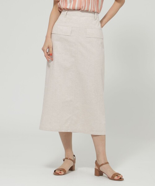 EVEX by KRIZIA スカート 「ウォッシャブル」ナチュラルリネンブレンドタイトスカート : ZOZOTOWN Yahoo!店 ...