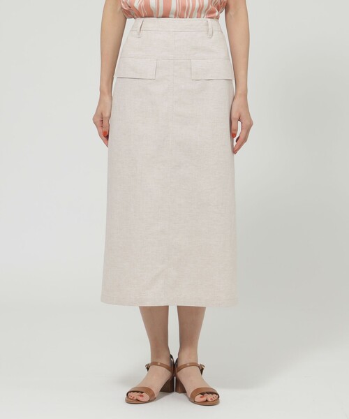 EVEX by KRIZIA スカート 「ウォッシャブル」ナチュラルリネンブレンドタイトスカート : ZOZOTOWN Yahoo!店 ...