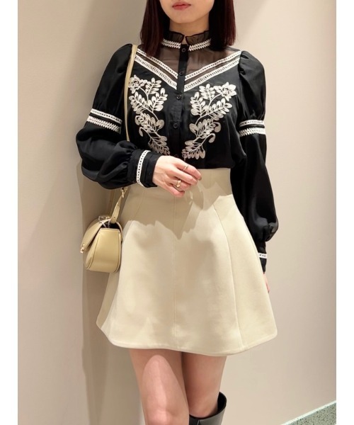 Yahoo!オークション - 「SNIDEL」 長袖ブラウス ONE SIZE ブラック レ...