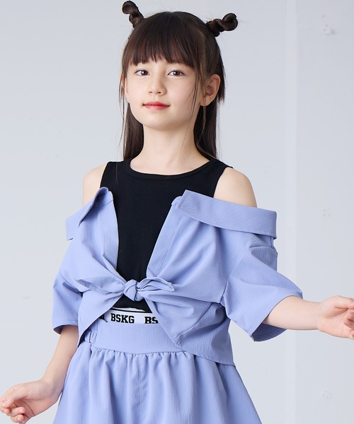 BISKEE ブラウス シャツ オフショルブラウス＆タンクトップドッキングトップス(140cm〜160cm) キッズ 子供服 女の子 : ZOZOTOWN Yahoo!店 - 通販 ...