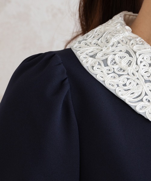 Rose Tiara（ローズティアラ） ワンピース コード刺繍襟ワンピース