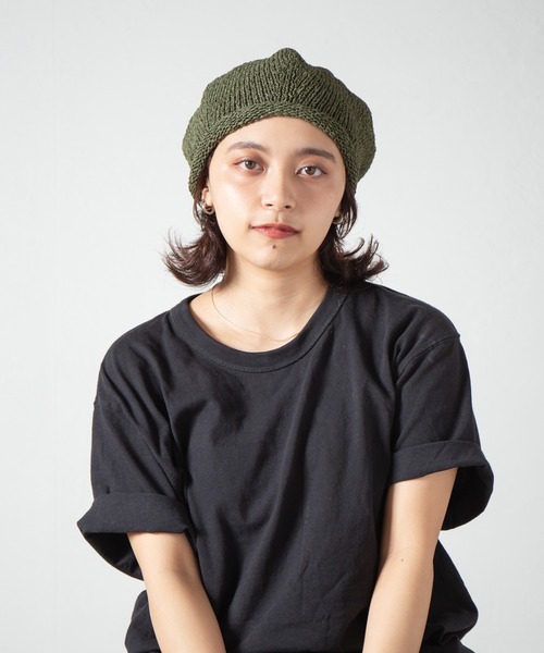 レディース 帽子 キャップ Japanese Paper Knit Tam Beret / 和紙混紡ニットタムベレー :73809945 ...