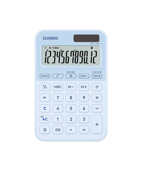 CASIO（カシオ） 文房具 カラフル電卓 / ミニジャストタイプ / MW-C20D-LB-N : ZOZOTOWN Yahoo!店 ...