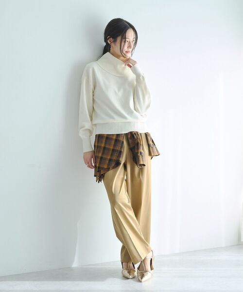 YECCA VECCA（イェッカヴェッカ） パンツ 裏起毛サテンリラックス