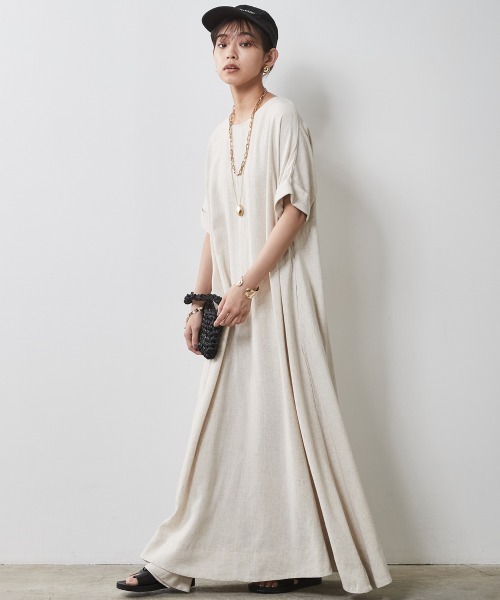 CHIC STYLE 「CHIC STYLE」 半袖ワンピース 3L ベージュ レディース : ZOZOTOWN Yahoo!店 - 通販 - Yahoo!ショッピング