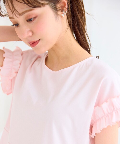 Feroux tシャツ 「汗ジミが目立たない」フリル袖ペプラムデザインTシャツ レディース : ZOZOTOWN Yahoo!店 - 通販 - Yahoo!ショッピング