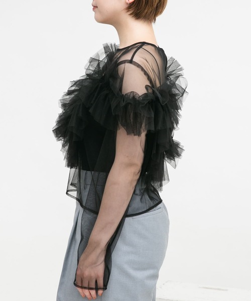 KBF シャツ ブラウス マルチWAYチュールフリルトップス レディース : ZOZOTOWN Yahoo!店 - 通販 - Yahoo!ショッピング