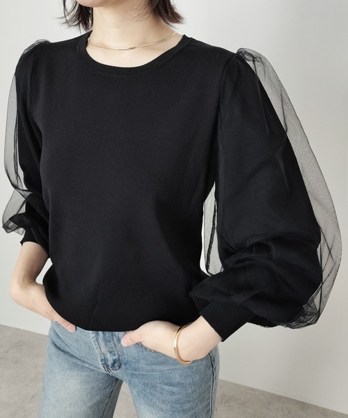 Virca ニット 袖チュールニットプルオーバー レディース : ZOZOTOWN Yahoo!店 - 通販 - Yahoo!ショッピング