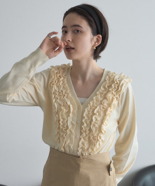 &. NOSTALGIA カーディガン 「ZOZO限定」メニーミニフリルニットカーディガン レディース : ZOZOTOWN Yahoo!店 - 通販 - Yahoo!ショッピング