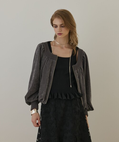 グレースコンチネンタル（GRACE CONTINENTAL）/バルーンモールカットカーディガン GRACE CONTINENTAL（グレースコンチネンタル） カーディガン バルーン